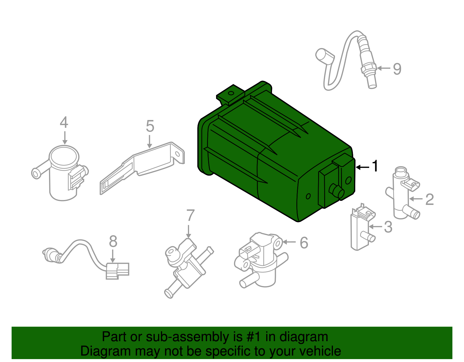 14950-7Y00C - Vapor Canister - 2002-2021 Nissan | Nissan OEM Parts Direct
