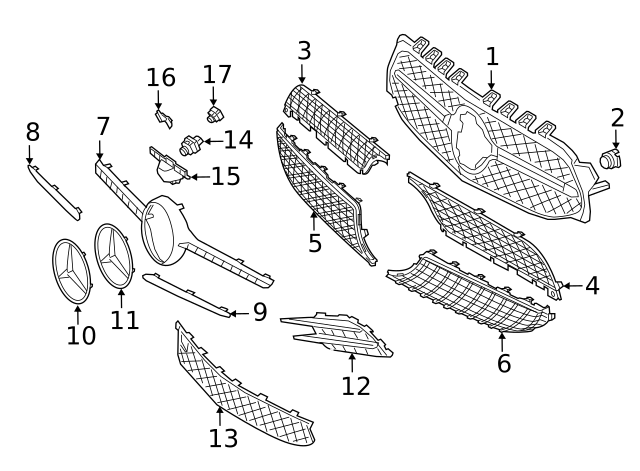 177-888-37-00 - Grille 2019-2021 Mercedes-Benz | Mercedes-Benz USA Parts