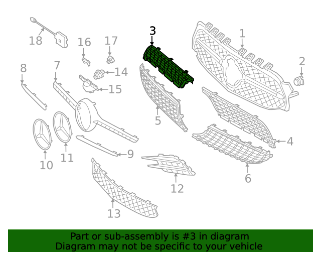 177-888-58-00 - Grille 2019-2021 Mercedes-Benz | Mercedes-Benz USA Parts