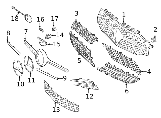 2019-2021 Mercedes-Benz Cover, Bumper Area 177-885-84-00 | Mercedes ...