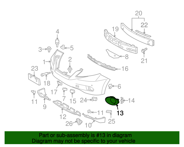 2010-2012 Lexus RX450h Fog Lamp Bezel 81482-48090 | OEM Parts Online