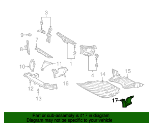 51444-50030 - Radiator Support Splash Shield 2001-2006 Lexus LS430 ...
