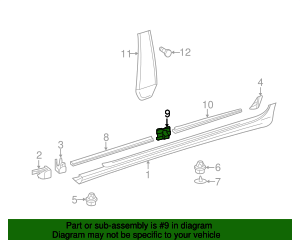 001-991-02-71 - Rocker Panel Molding Clip 2010-2018 Mercedes-Benz ...