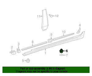 000-991-73-98 - Rocker Panel Molding Clip 2008-2024 Mercedes-Benz ...