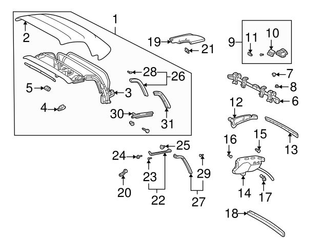 2000-2005 Toyota MR2 Spyder Side Seal 65679-17011 | Toyota Parts Center