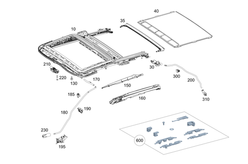 Sliding/Lifting Roof Frame for 2022 Mercedes-Benz GLE 350 | Mercedes ...
