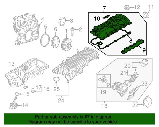 11-12-7-645-173 - Valve Cover - 2016-2021 BMW | Buy BMW Parts Now