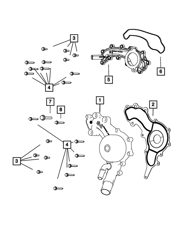 2011-2014 Mopar Water Pump 05184498am | QuirkParts