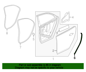 2013-2016 Chevrolet Rear Driver Side Door Rear Lower Auxiliary Sealing ...