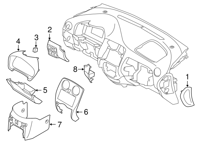 2015-2019 Nissan Versa Note Center Panel 68260-9MB1A | TascaParts.com