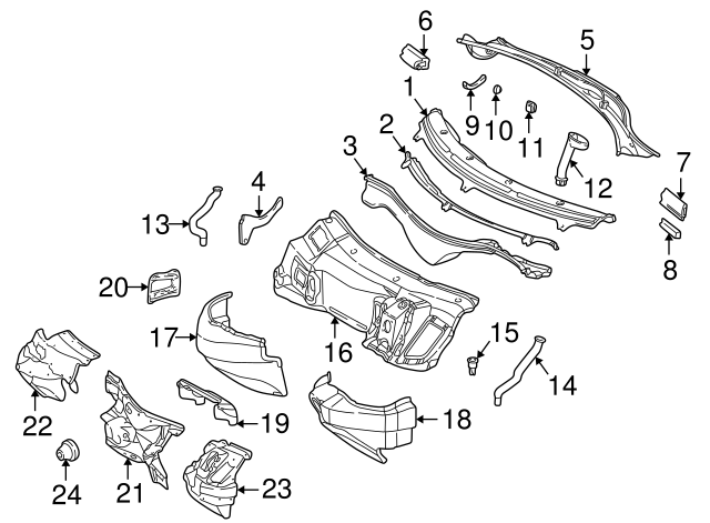 170-626-00-55 - Cowl Panel 1998-2004 Mercedes-Benz | Mercedes-Benz USA ...
