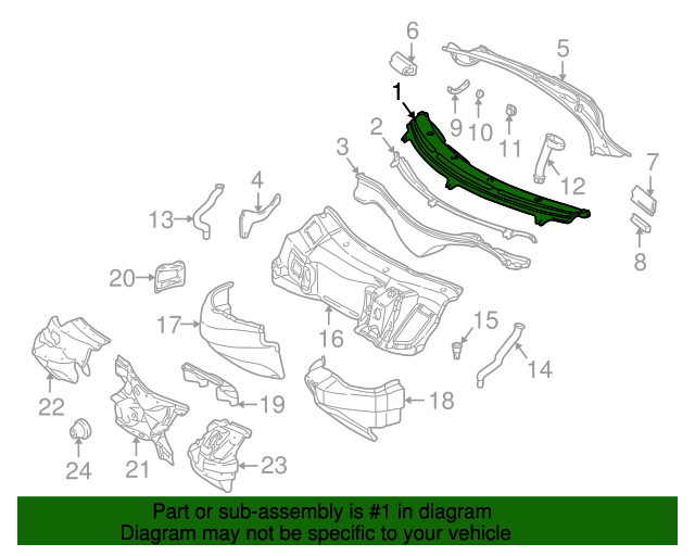 170-626-00-55 - Cowl Panel 1998-2004 Mercedes-Benz | Mercedes-Benz USA ...