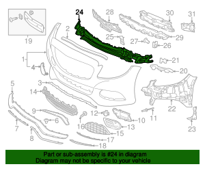 205-885-33-65 - Bumper Cover Support Rail 2015-2018 Mercedes-Benz ...