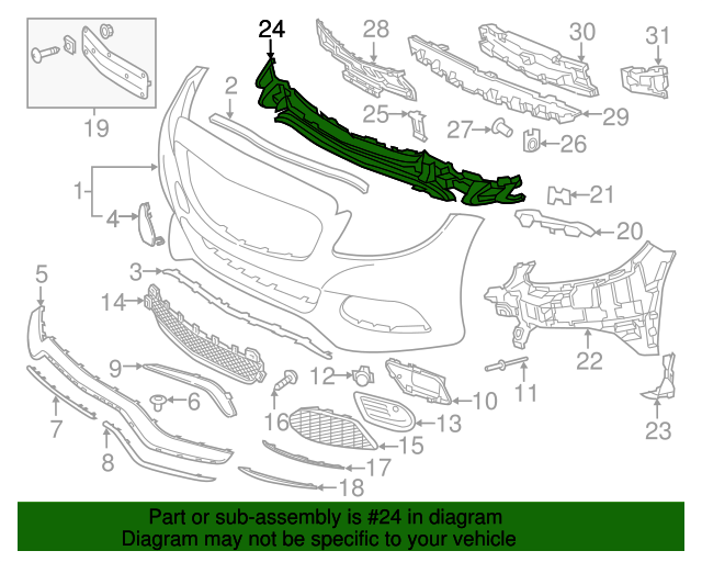 2015-2020 Mercedes-Benz Basic Carrier For Bumper 205-885-33-65 ...