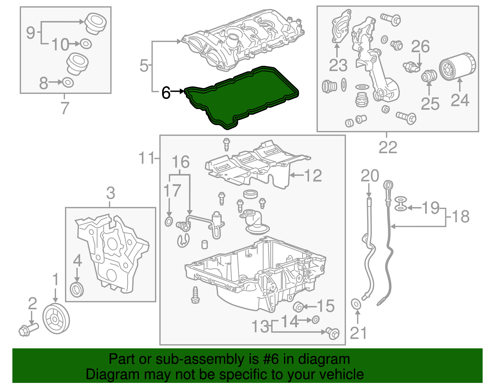 2014-2025 Cadillac Passenger Side Camshaft Cover Seal 12639658 GM ...