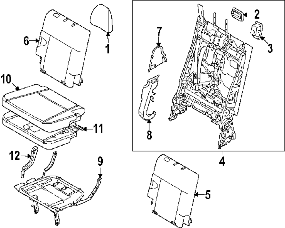 89313-R6000-YTH - Recline Cover 2024-2025 Hyundai Santa Fe | Hyundai ...