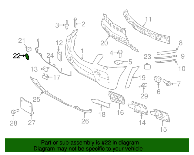 221-542-00-51 - Park Sensor Spacer Ring 2007-2019 Mercedes-Benz ...