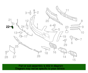 221-542-00-51 - Park Sensor Spacer Ring 2007-2019 Mercedes-Benz ...