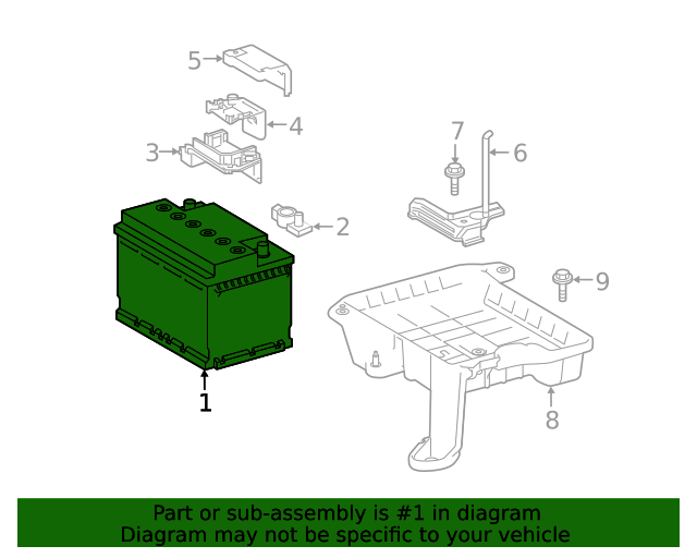 28800-25010 - Vehicle Battery - 2019-2021 Toyota | OEM Genuine Toyota Parts
