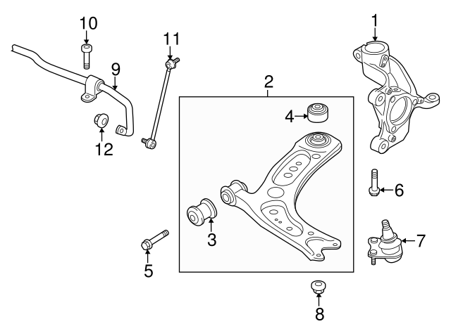 5WA-407-365 - Lower Ball Joint 2015-2016 Audi A3 | Audi OEM Parts