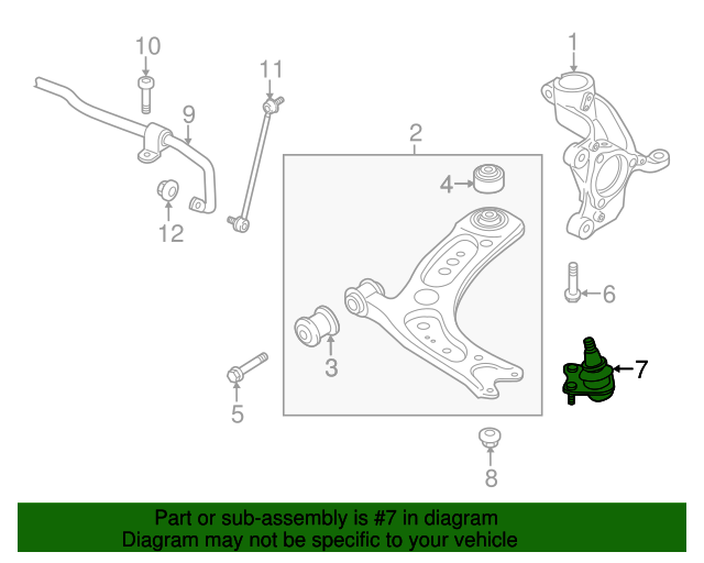 5WA-407-365 - Lower Ball Joint 2015-2016 Audi A3 | Audi OEM Parts