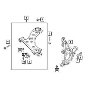 2017-2024 Jeep Compass Lower Control Arm Ball Joint 68335043AB | Mopar ...