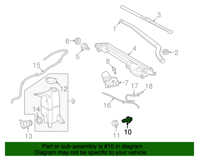 85397-AA040 - Washer Fluid Level Sensor - 1992-2020 Toyota | Toyota ...