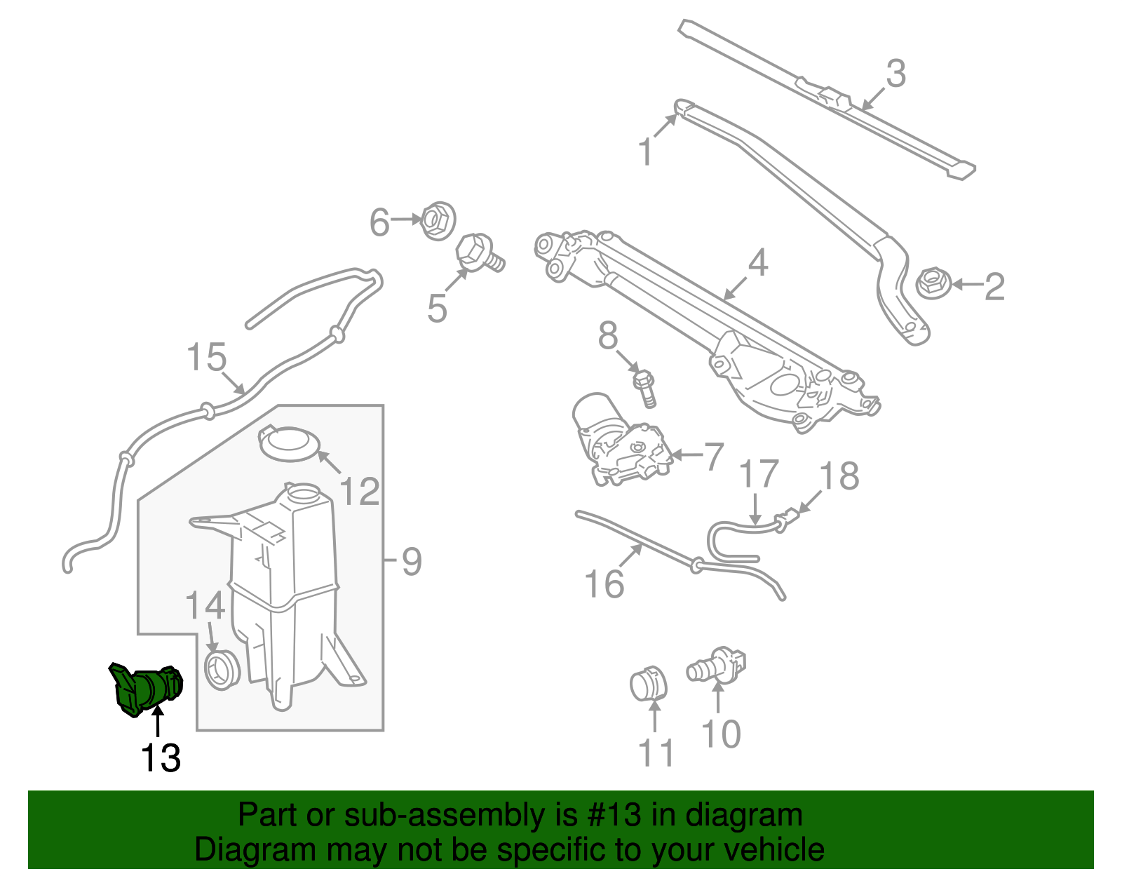 2008 Toyota Sequoia Washer Pump 85310-0C091 | Toyota Parts Center