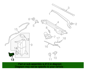 2008 Toyota Sequoia Washer Pump 85310-0C091 | Toyota Parts Center