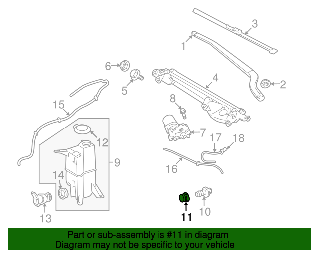 85319-AA020 - Washer Fluid Level Sensor Seal (Front) - 1992-2023 Toyota ...