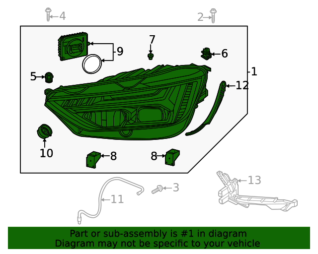 2021-2024 Audi Headlamp Assembly 80A-941-783-E | OEM Parts Online
