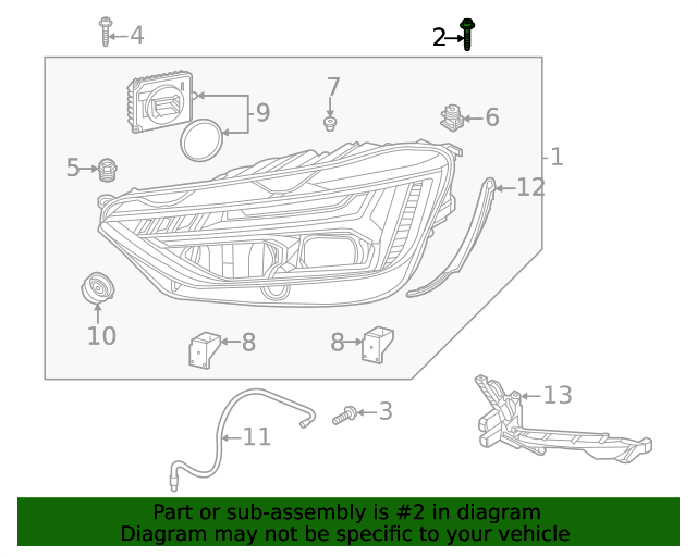 N-911-776-01 - Headlamp Assembly Bolt 2011-2024 Audi | Audi OEM Parts