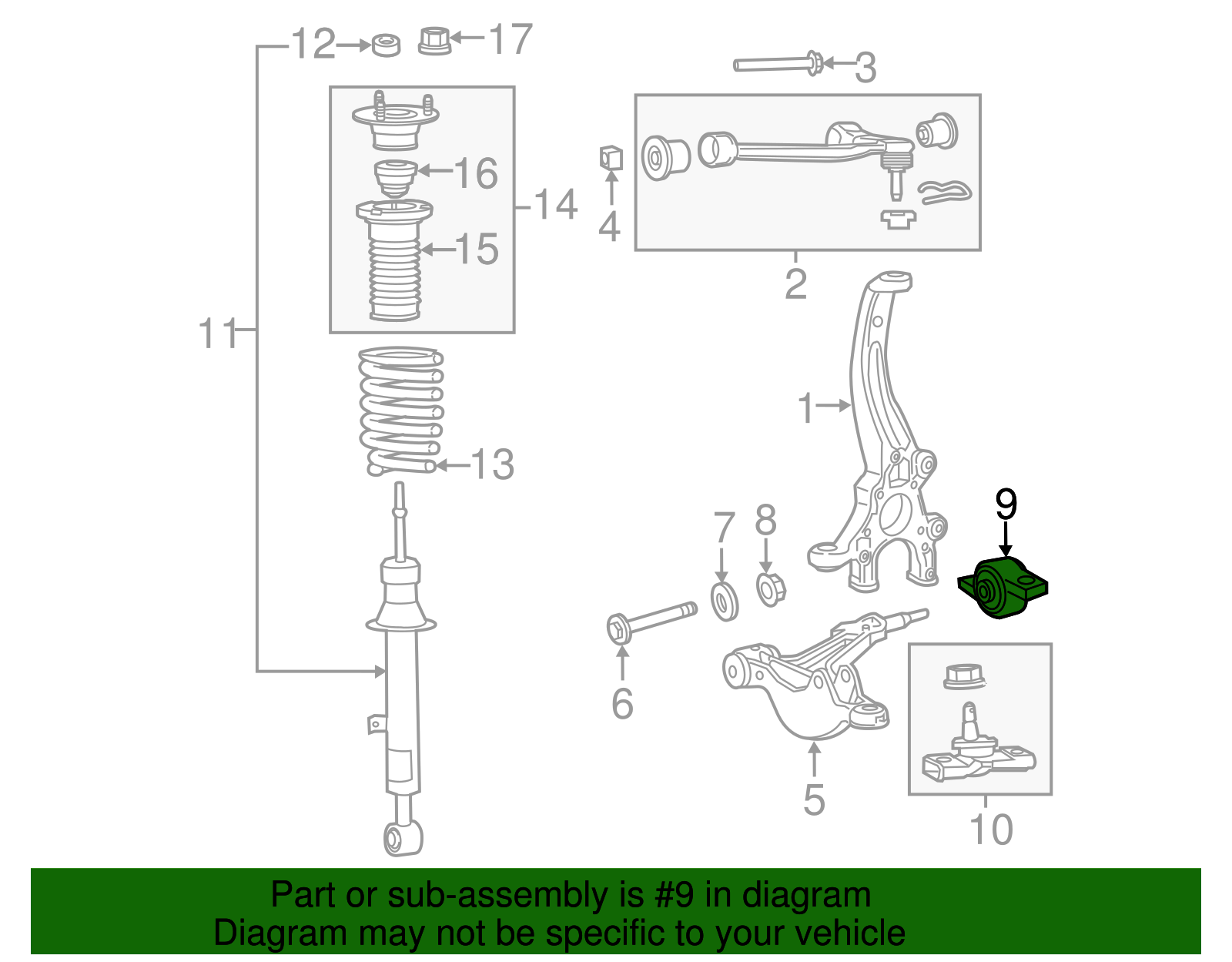 4807624010 - 2015-2023 Lexus Left Lower Control Arm Bracket RC F GS F ...