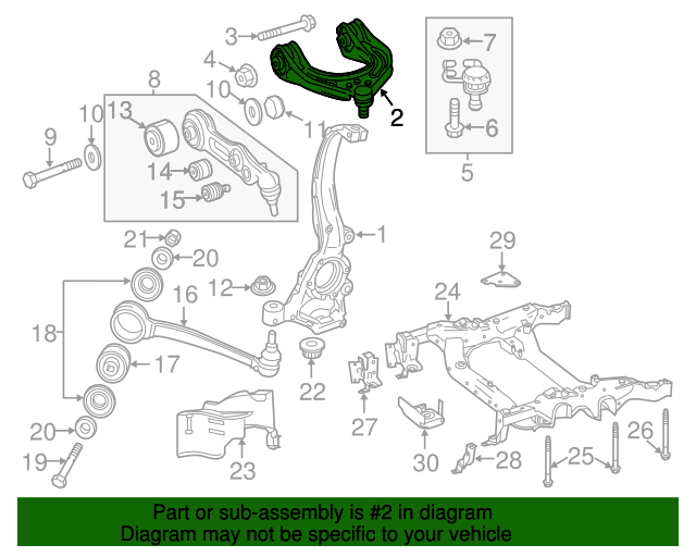 231-330-29-00 - Upper Control Arm 2013-2020 Mercedes-Benz | Mercedes ...