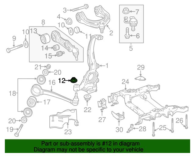 2013-2020 Mercedes-Benz Lower Control Arm Lock Nut 005-990-24-50-64 ...