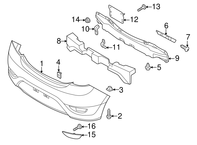 2012-2017 Hyundai Accent Bumper Cover Support Rail 86613-1R200 ...