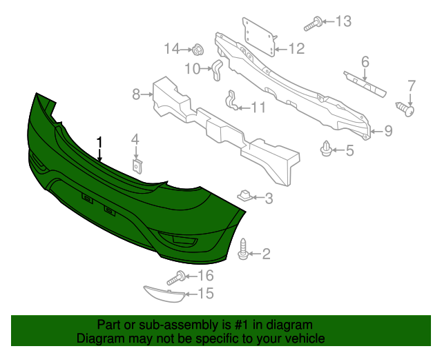 2012-2017 Hyundai Accent Bumper Cover 86611-1R200 | HyundaiParts.Online