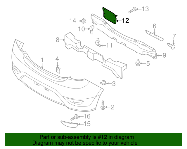 2012-2017 Hyundai Accent Bumper Bracket 86641-1R210 | QuirkParts