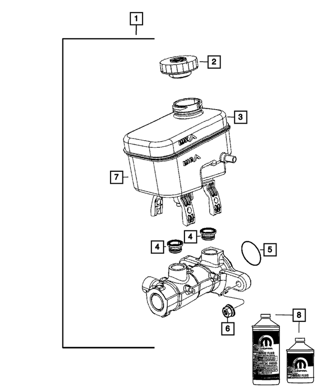 2020-2025 Jeep Brake Master Cylinder 68465216AA | Mopar eStore