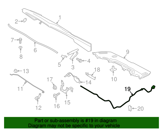 2018-2022 Ford EcoSport Release Cable GN1Z-16916-D | OEM Parts Online