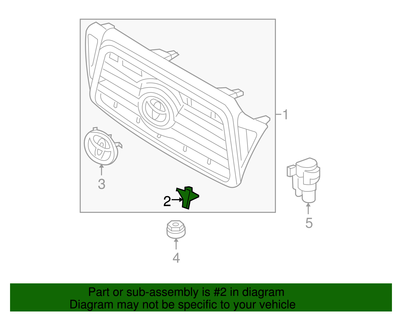 1993-2014 Toyota Grille Clip 5314512010 | Toyota Parts Center