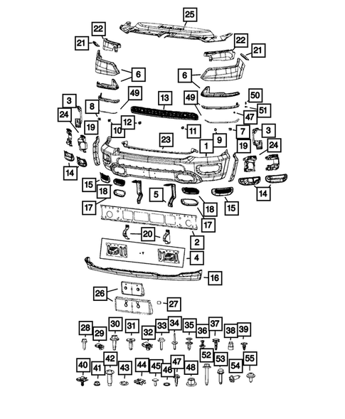 Front Bumper and Fascia for 2023 Ram 1500 | Mopar eStore