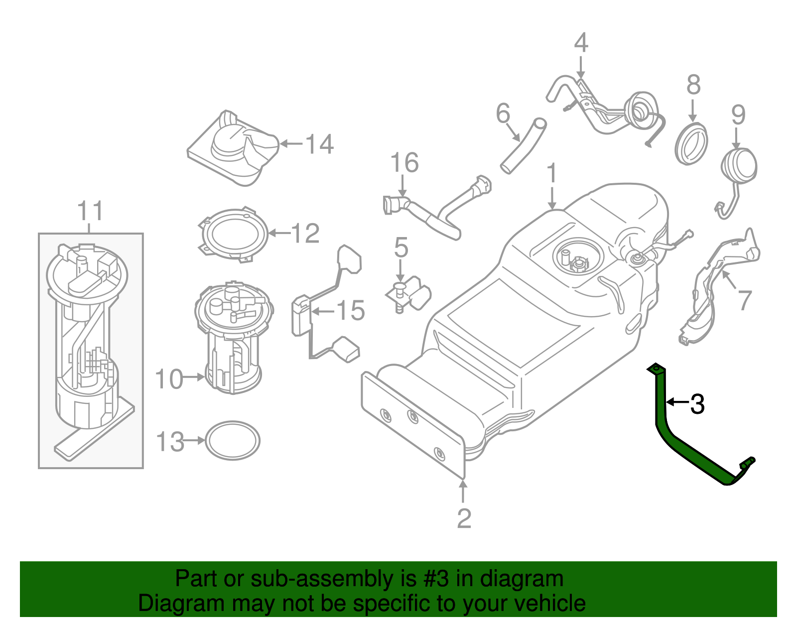 2005-2025 Nissan Fuel Tank Mount Strap 17407-EA800 | Boro Nissan Parts