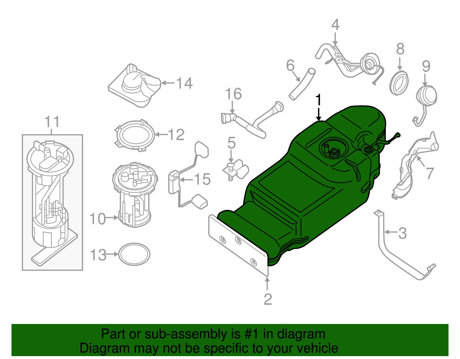 2018-2019 Nissan Frontier Fuel Tank 17202-9BM0B | Bill Kay Nissan Parts