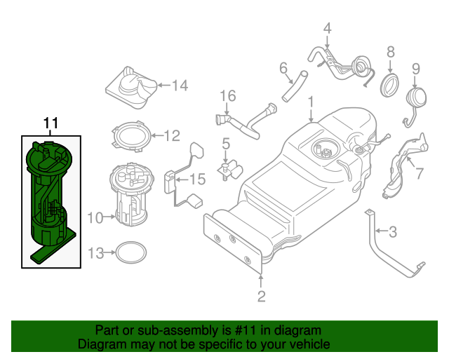 17041-ZP00A - Fuel Pump 2005-2019 Nissan | Nissan Parts & Accessories ...