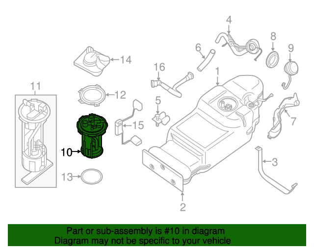 17040-9BM0B - Fuel Pump Assembly - 2017-2019 Nissan Frontier | Nissan ...