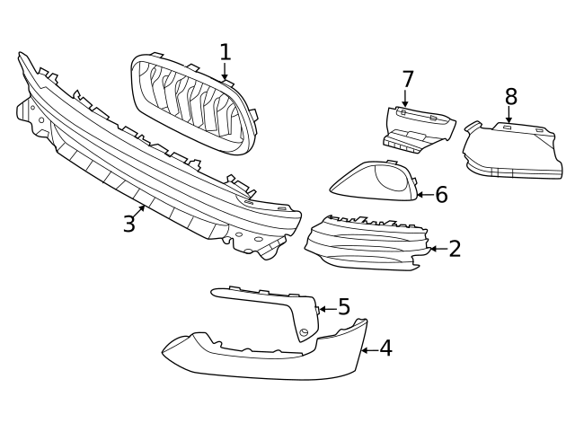 51137424777 - 2018-2020 BMW X2 Upper Grille (51-13-7-424-777) | BMW of ...