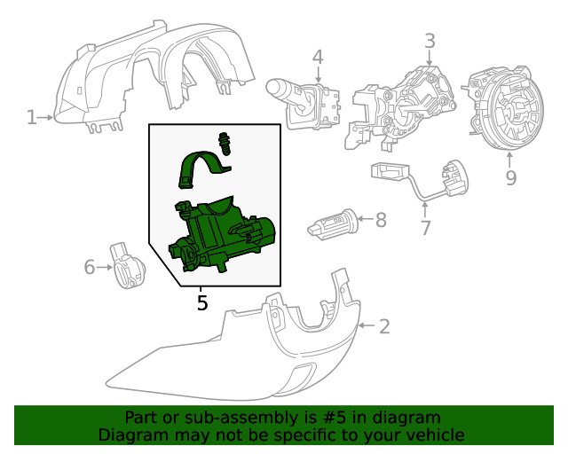 2021-2022 GM Ignition and Start Switch Housing 84990323 | TascaParts.com