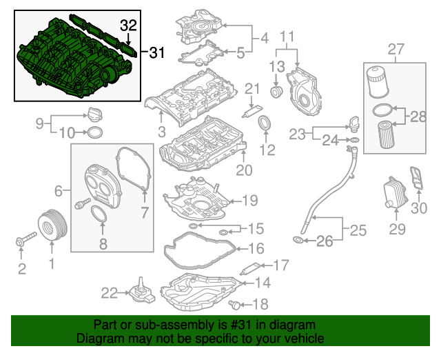 2015-2016 Audi A3 Intake Manifold 06L-133-201-FT | Audi USA Parts