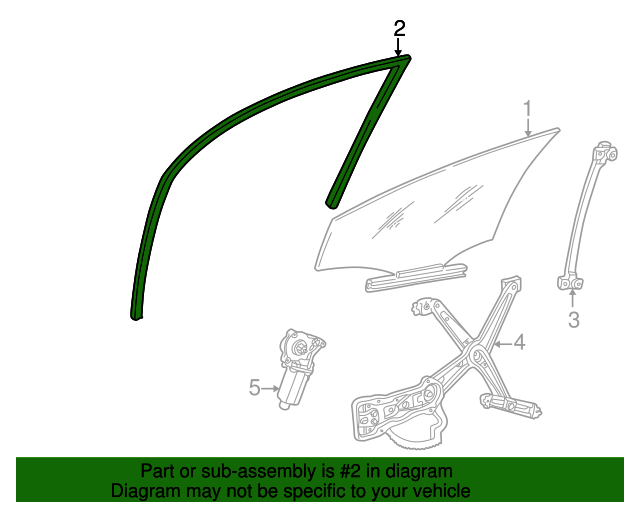 210-725-10-25 - Window Channel 1994-2003 Mercedes-Benz ...